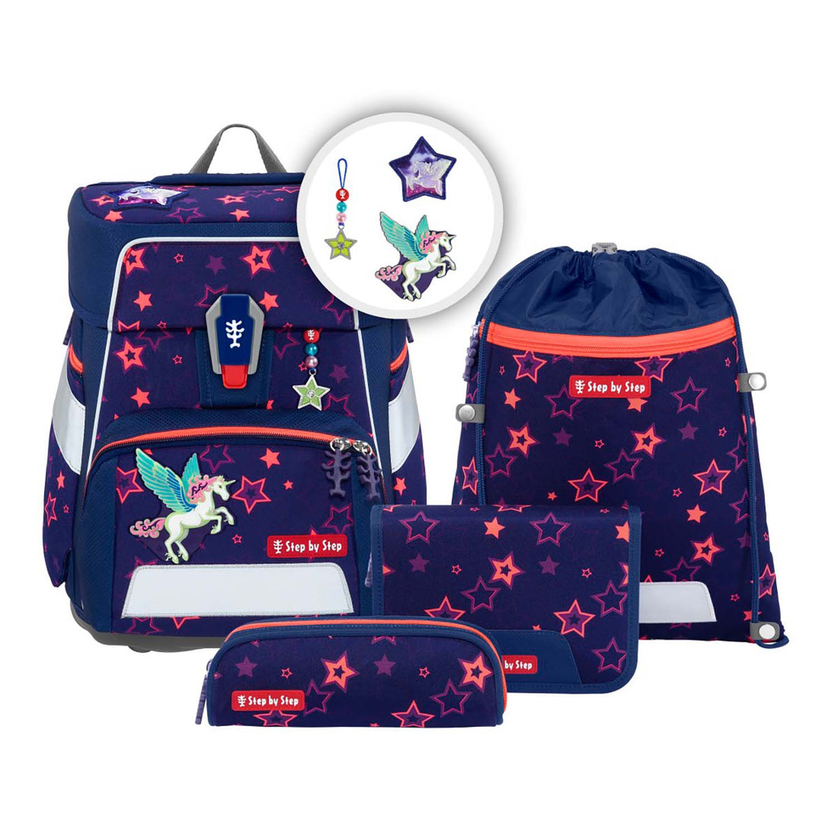 Step by Step Space Shine school bag set purple – Lieblingstasche